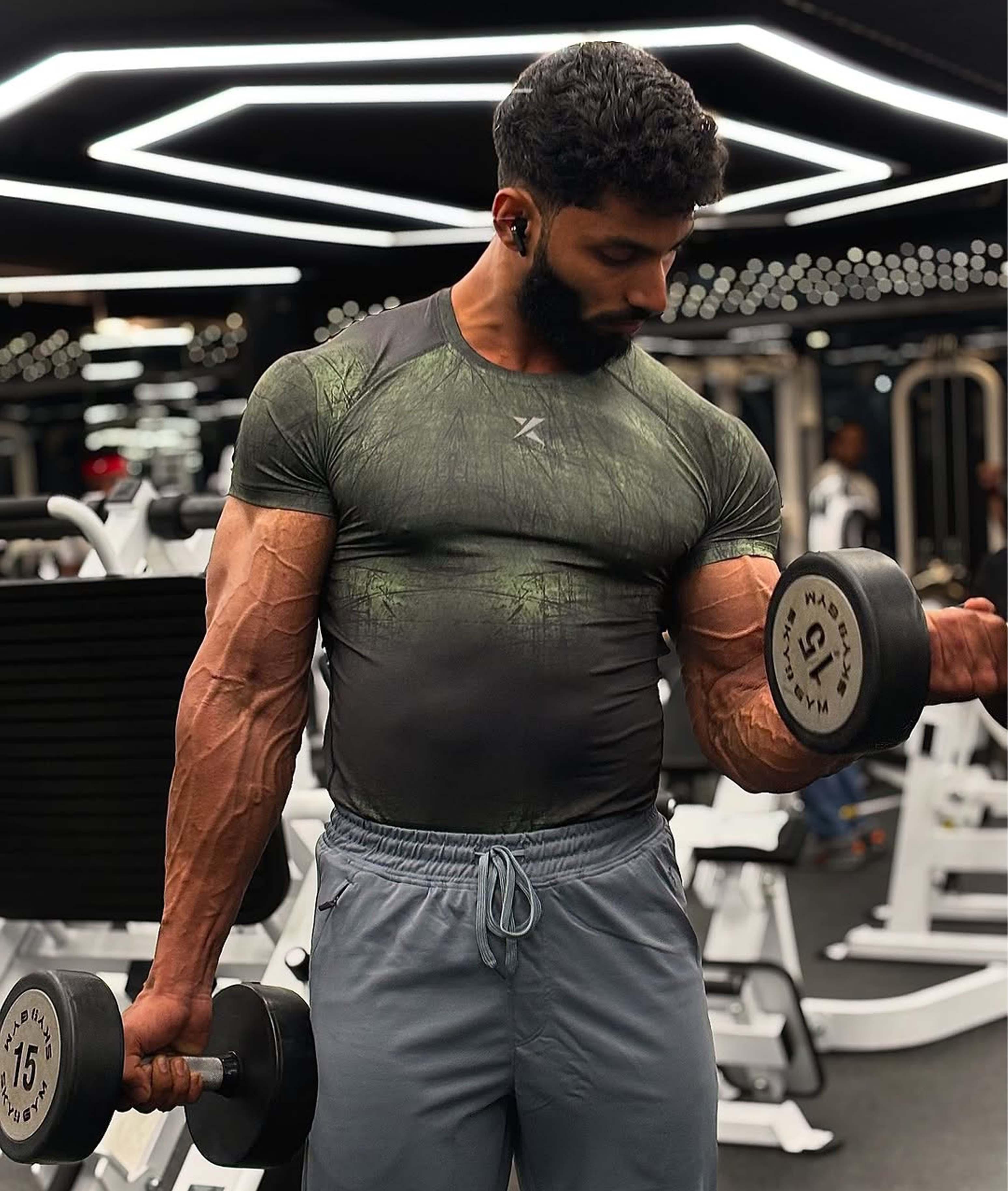 Elitex GymX Compression Tee: Forest Green